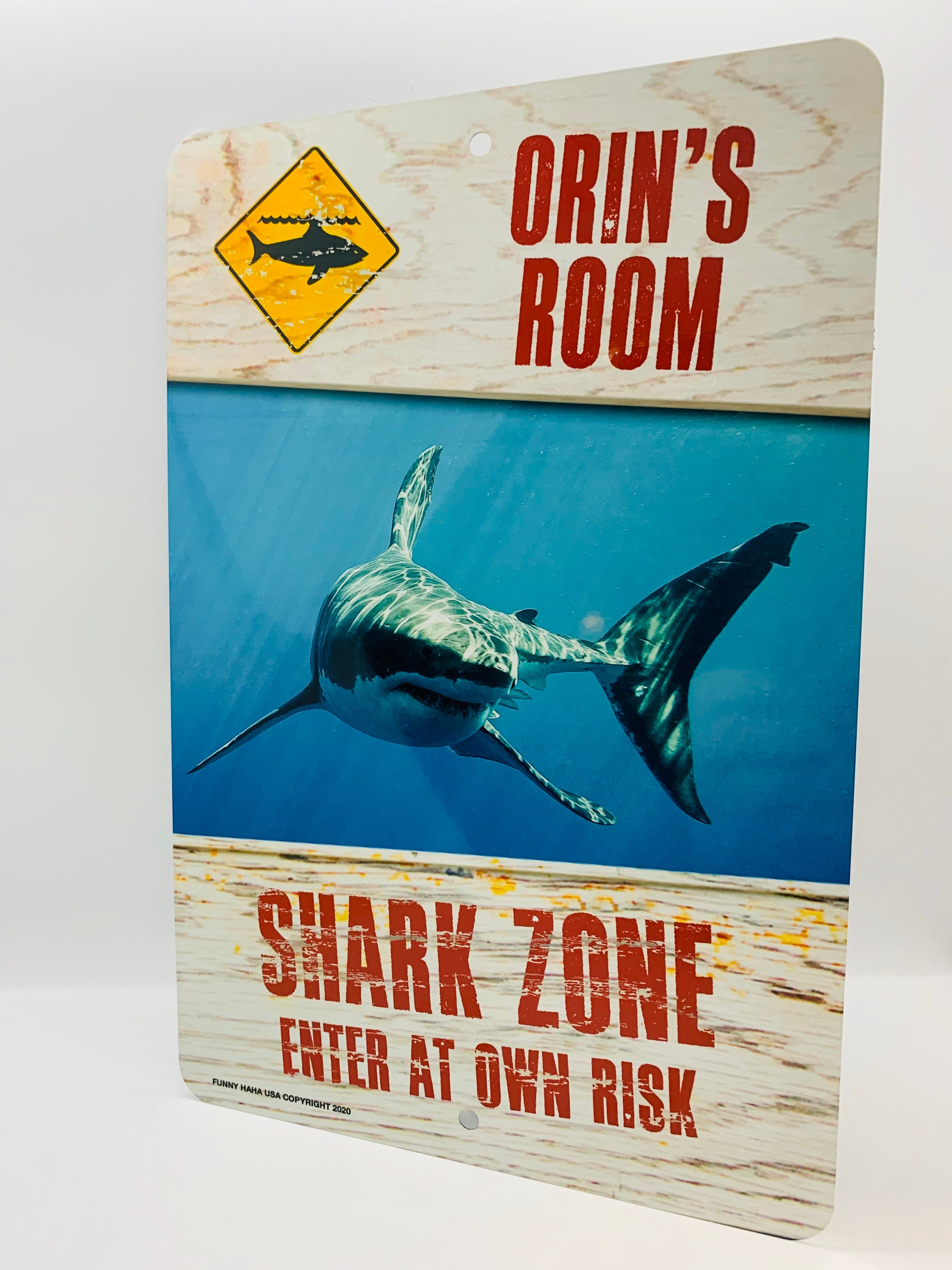 Shark Themed Personalized Metal Door Sign | Etsy