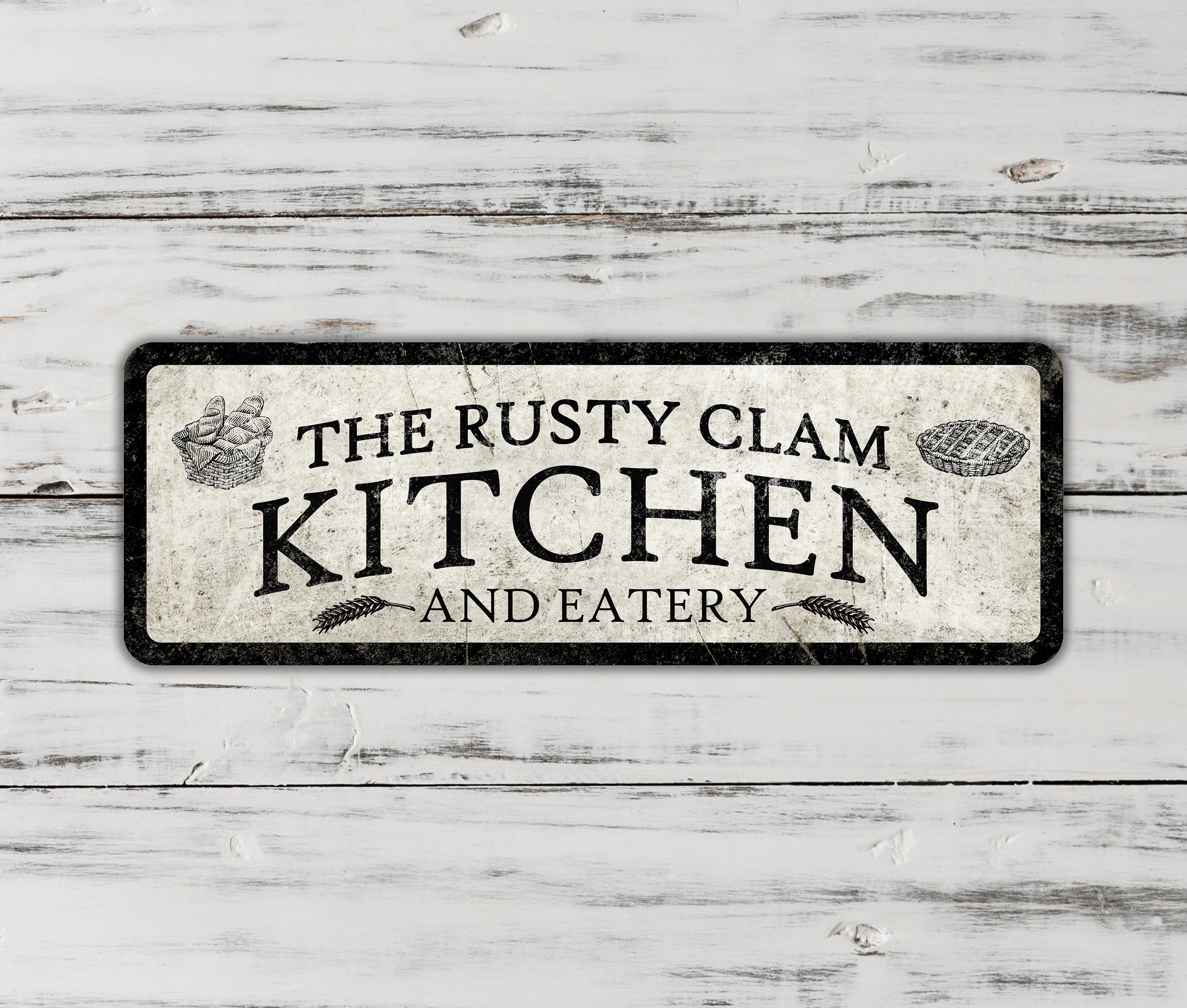 Custom Vintage-style Metal Kitchen Sign With Weathered - Etsy