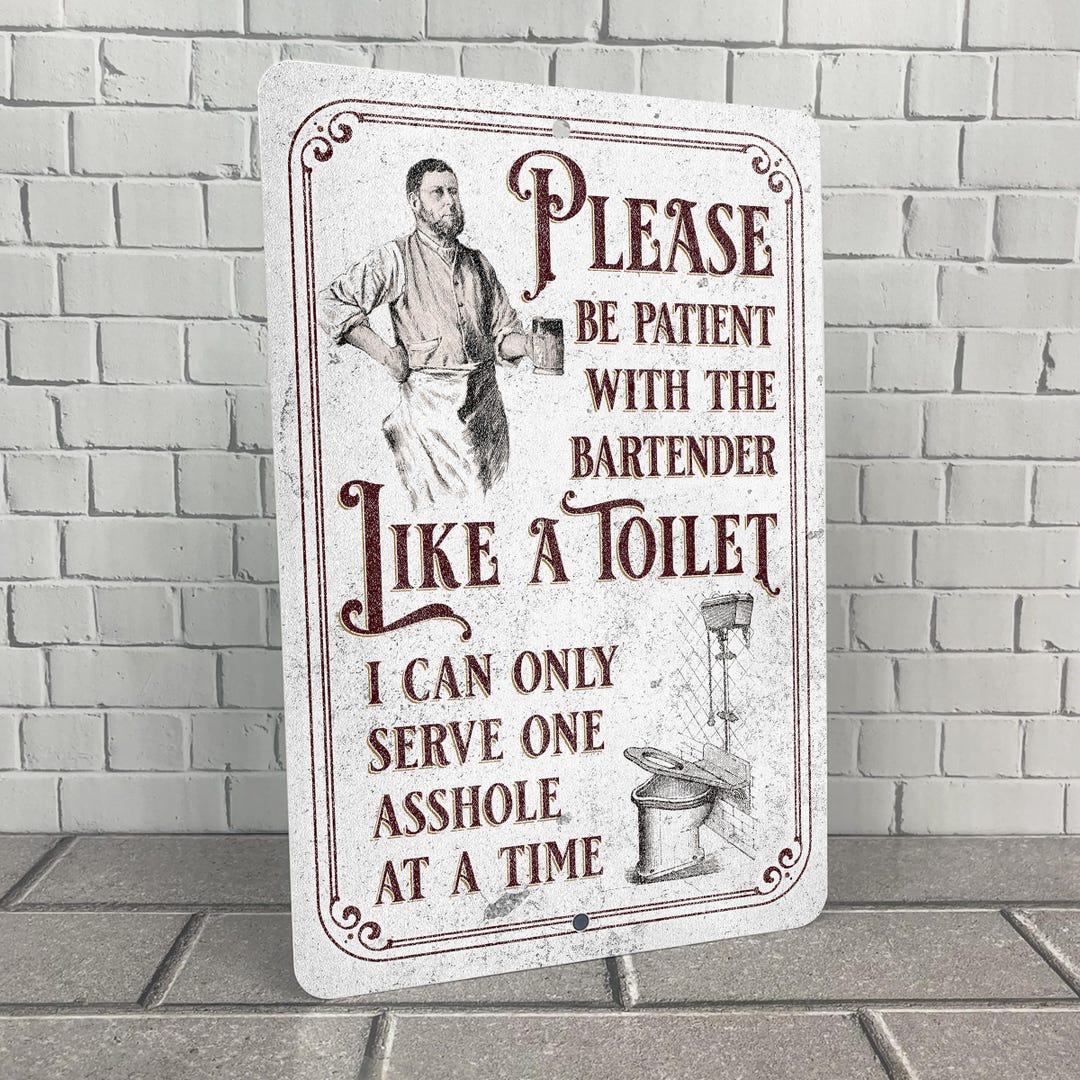Funny Bartender Metal Sign: Man Cave Bar Decor - Etsy
