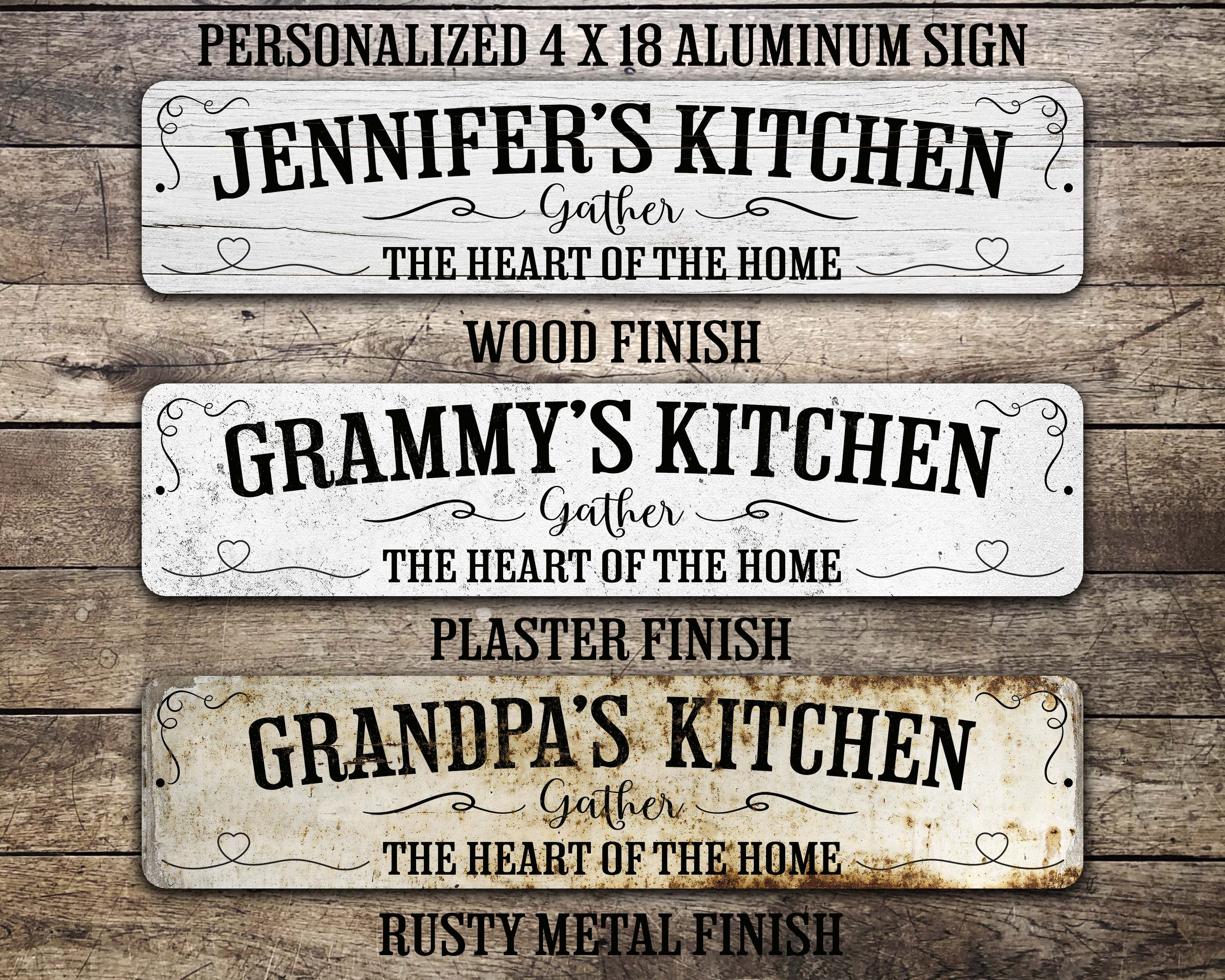Custom Farmhouse Kitchen Sign: Personalized Aluminum Decor - Etsy