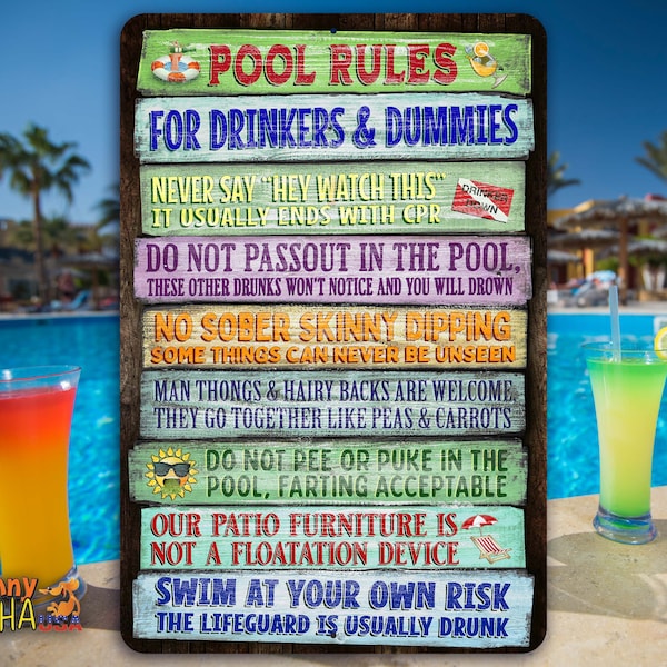 Pool Rules Sign - Etsy