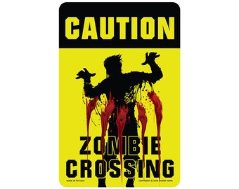 Zombie Sign, Zombie Crossing Sign, Diamond Zombie Sign, Zombie Decor ...