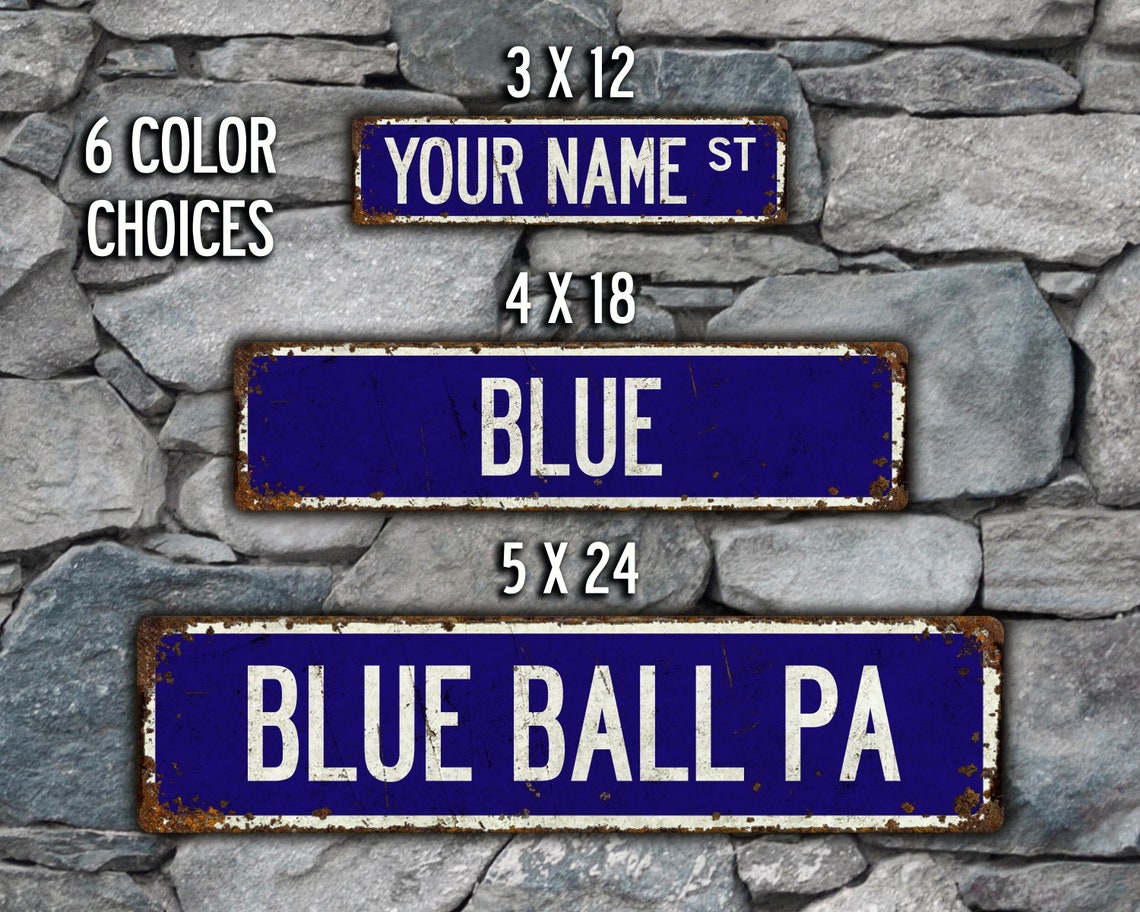 Street Sign Custom Street Sign Vintage Design 6 Color - Etsy