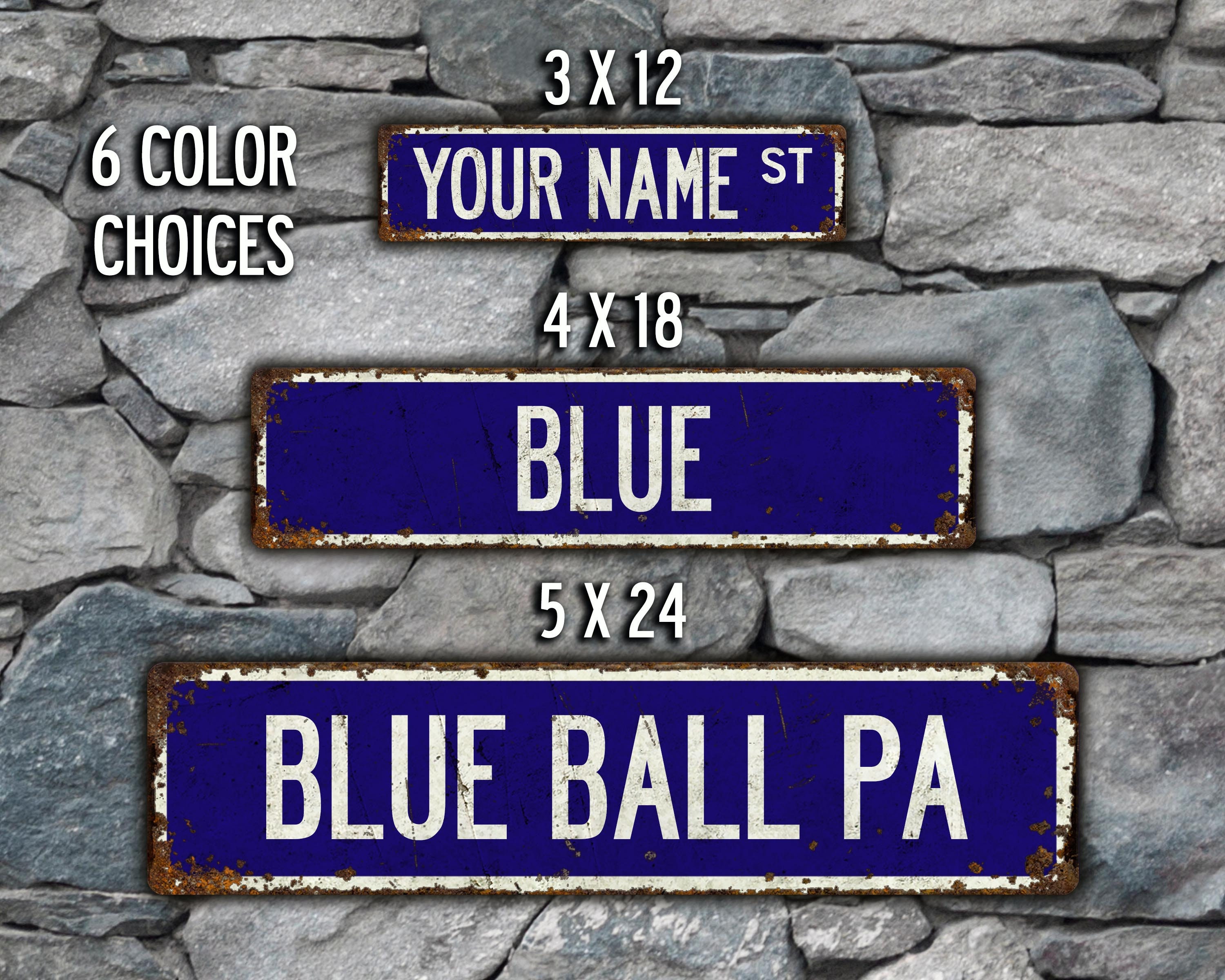 Street Sign Custom Street Sign Vintage Design 6 Color | Etsy