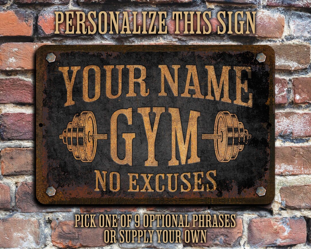 Personalized Gym Sign, Custom Home Gym Decor, Fitness Wall Art ...