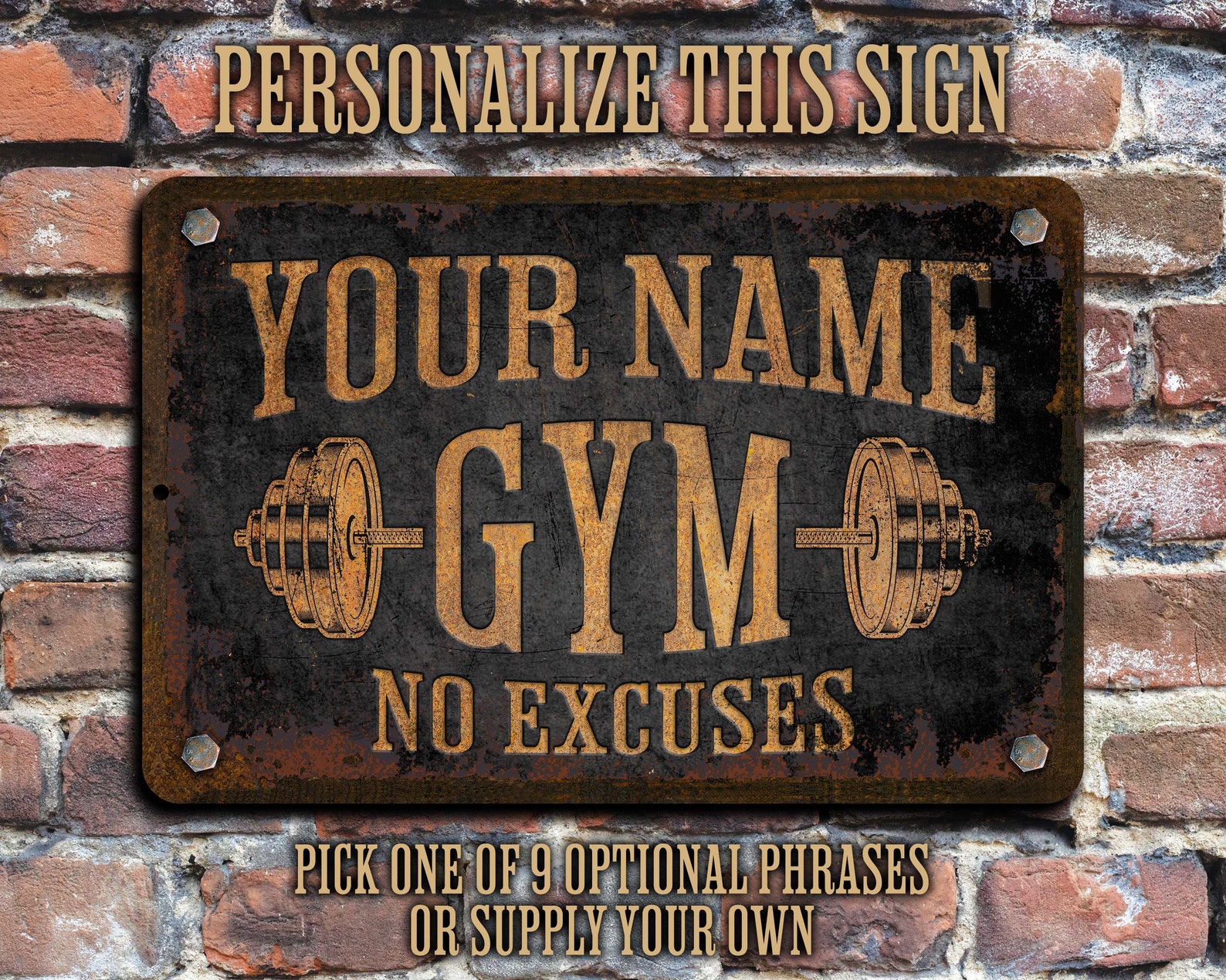Personalized Gym Sign Custom Home Gym Decor Fitness Wall - Etsy