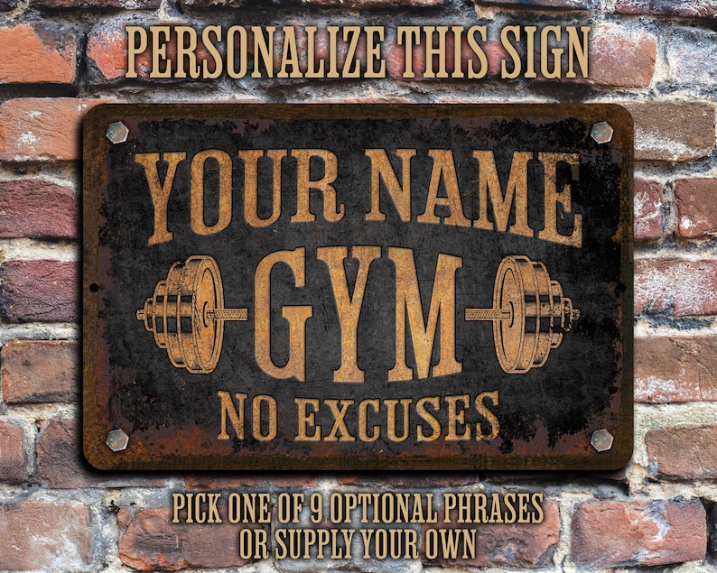 Personalized Gym Sign Custom Home Gym Decor Fitness Wall - Etsy