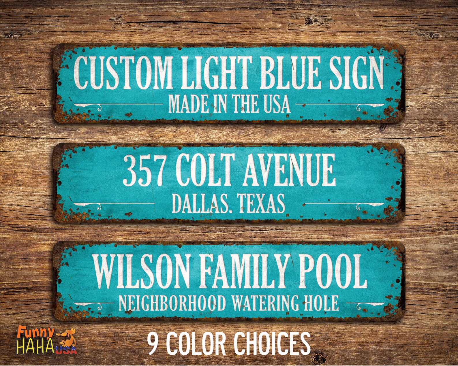 Street Sign Custom Color Rusted Metal Look Double Line Sign | Etsy