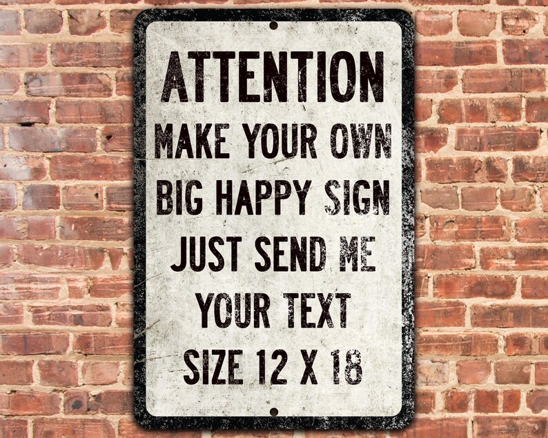 Custom Antique-style White Metal Sign - Etsy