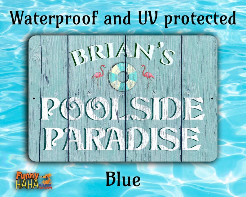 Pool Sign Poolside Paradise Sign Personalized Pool Sign - Etsy