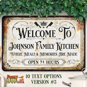 Custom Kitchen Sign | Personalized | Vintage Design - Etsy