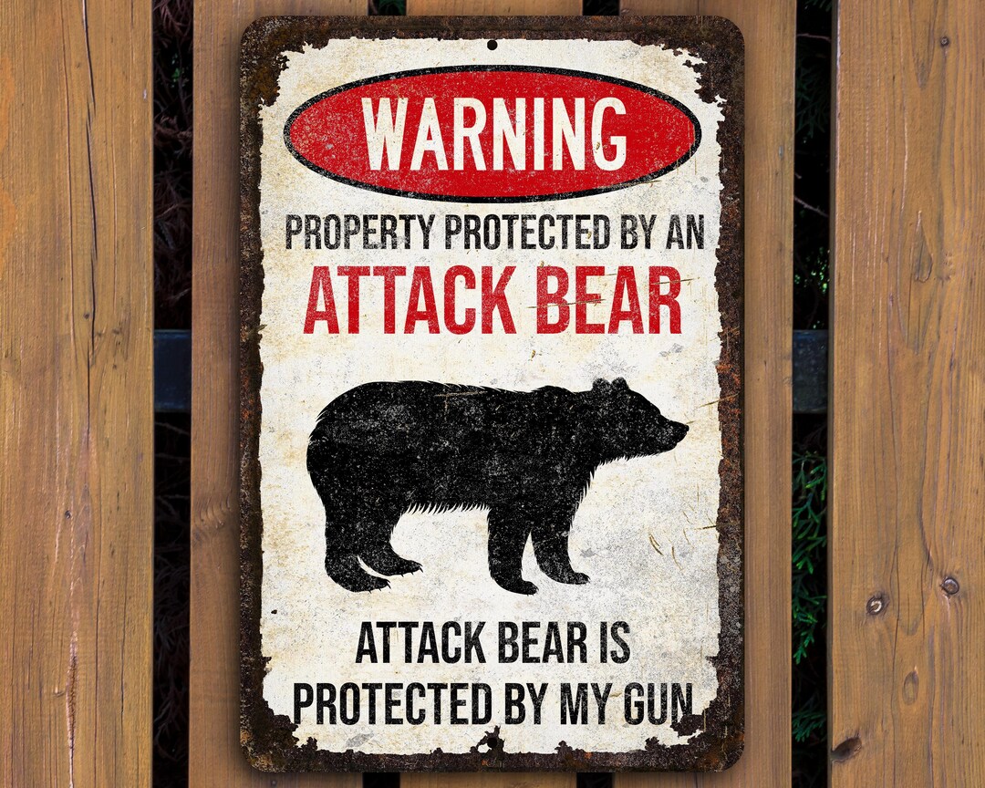 Bear Sign Property Protected by Bear Funny Bear Sign Bear Lovers Gift ...
