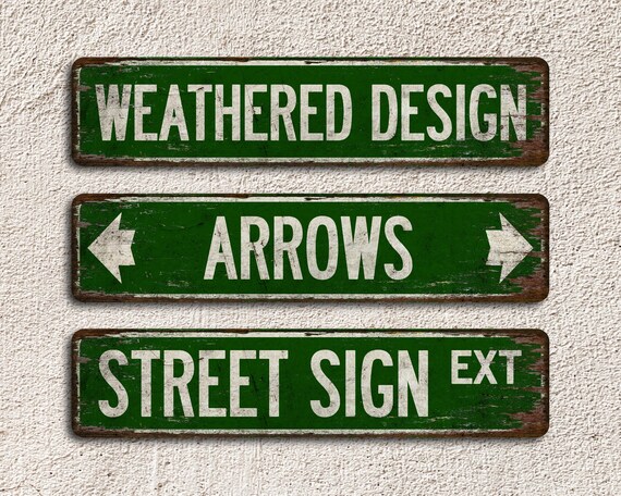Custom Street Sign 4 X 18 Vintage Weathered - Etsy