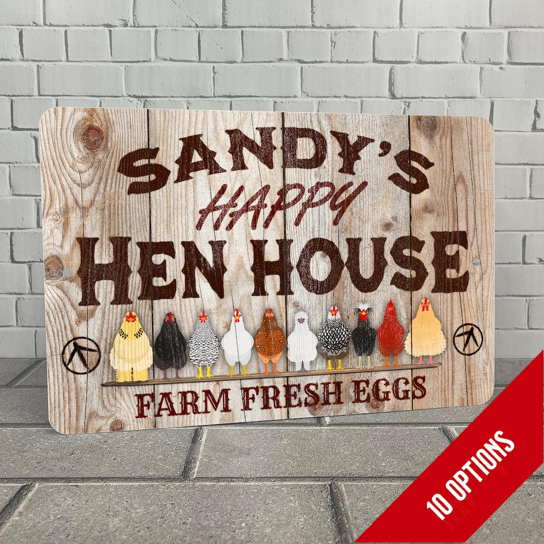 Happy Hen House Sign | Chicken Coop Swag | Personalized | Vintage ...