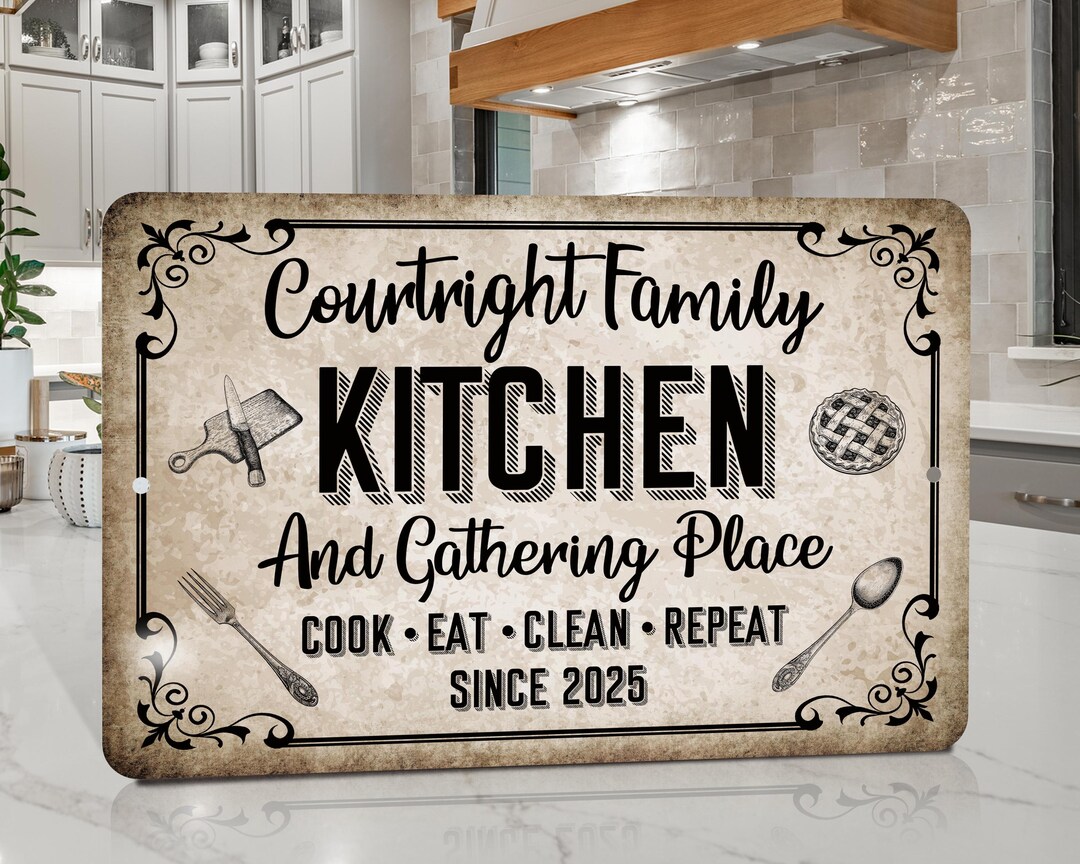 Personalized Metal Kitchen Sign: Farmhouse Kitchen Decor - Etsy