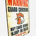 Warning Guard Chickens Funny Metal Chicken Coop Sign - Etsy
