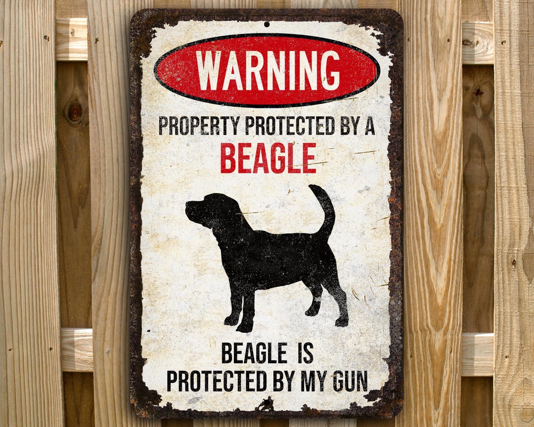 Beagle Sign Beware of Dog Aluminum Sign Funny Beagle Decor Beagle ...