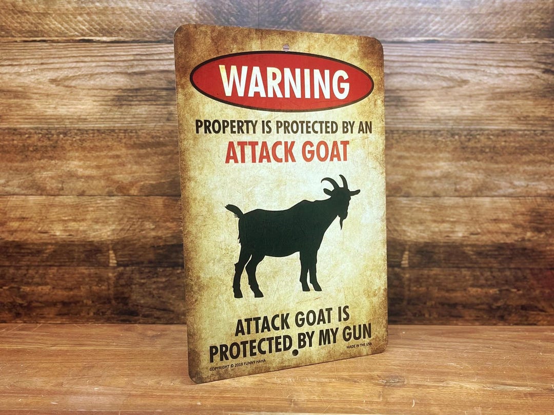Beware of Goat Funny Metal Sign - Etsy