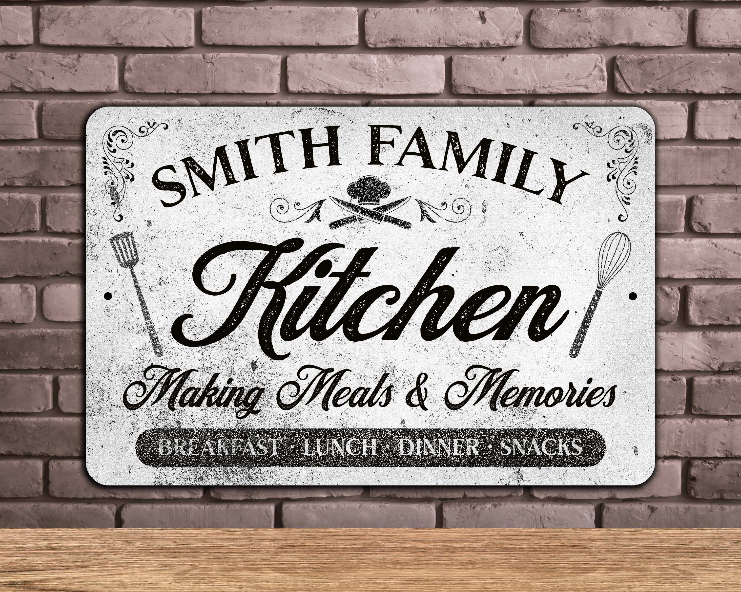 Kitchen Sign Personalized Vintage Design Seasoned With | Etsy