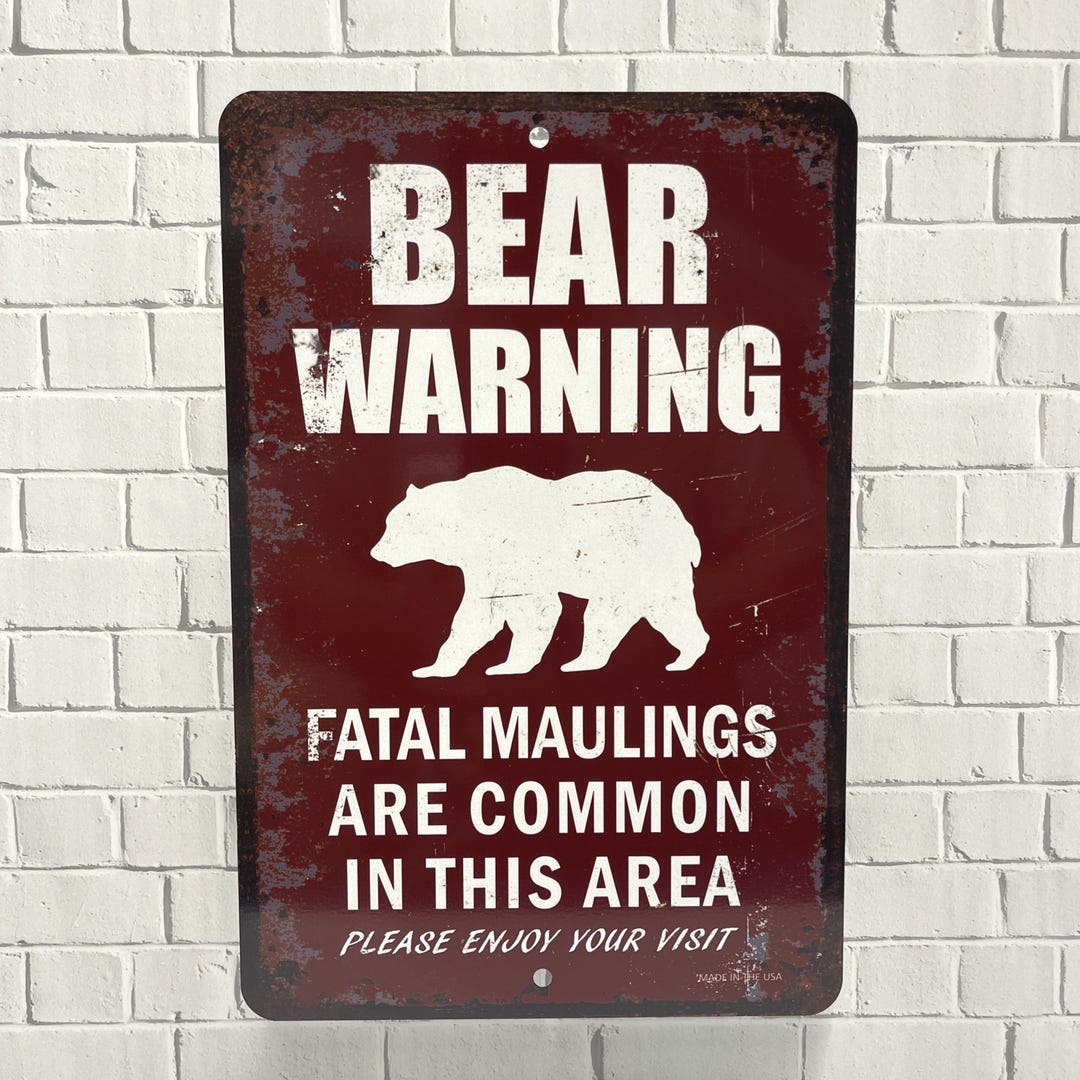 Bear Warning Funny Metal Sign - Etsy