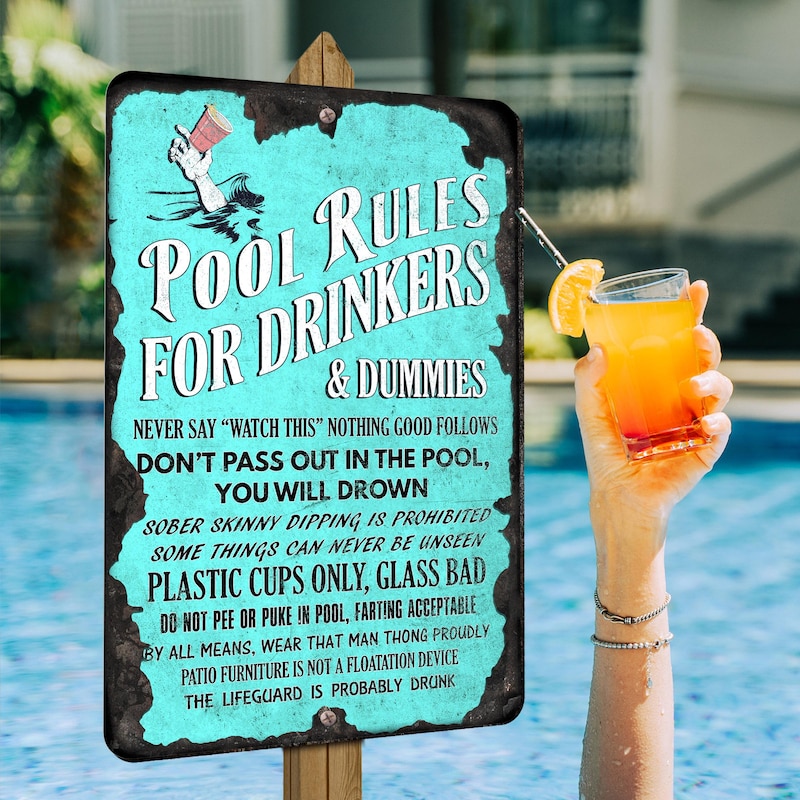 Funny Pool Signs - Etsy