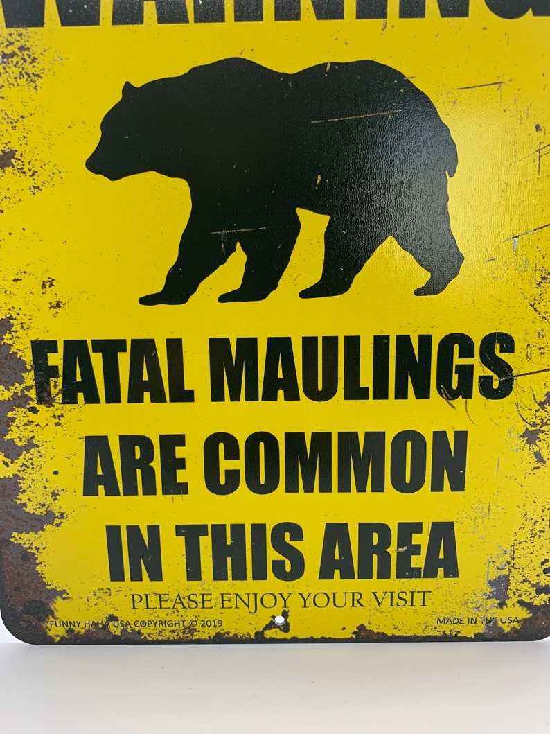 Bear Warning Funny Metal Sign - Etsy