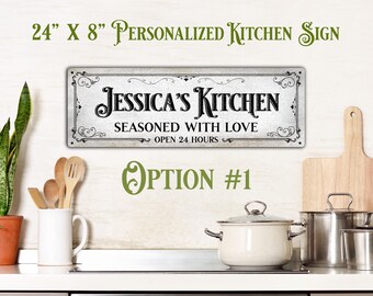 Custom Kitchen Sign Personalized Vintage Design | Etsy