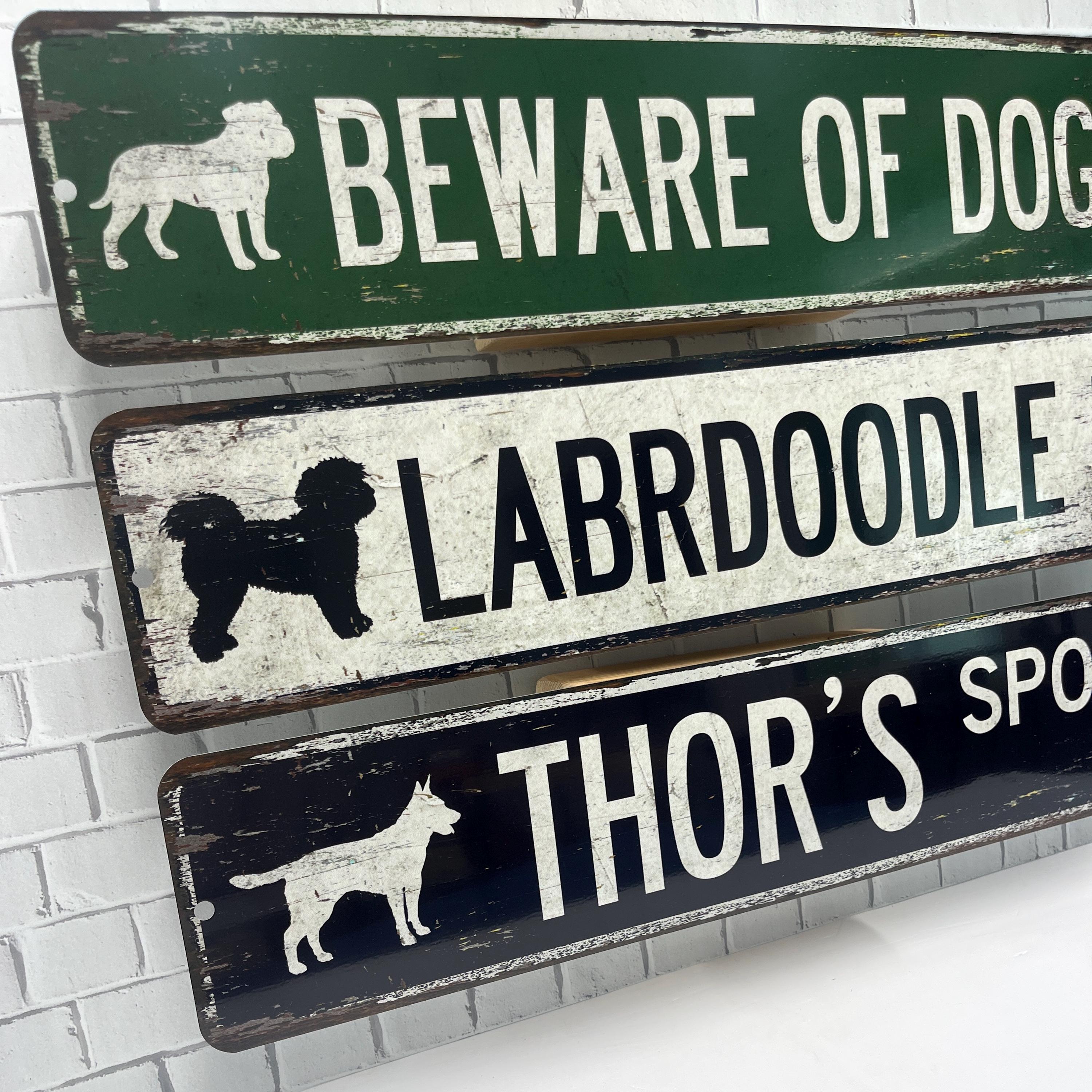 Custom Dog Breed Street Sign: Aluminum Doghouse Decor (4" X 18") - Etsy