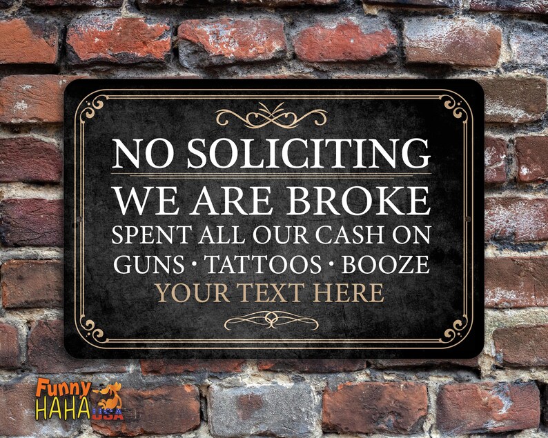 No Soliciting Metal Sign - Custom - Etsy