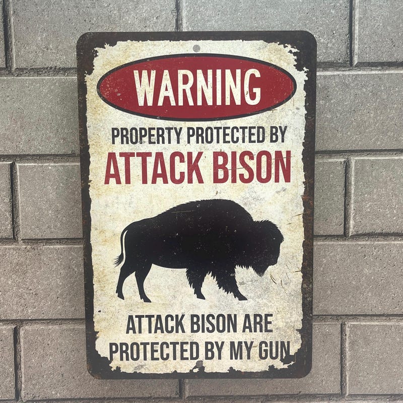 Metal Bison Sign - Etsy