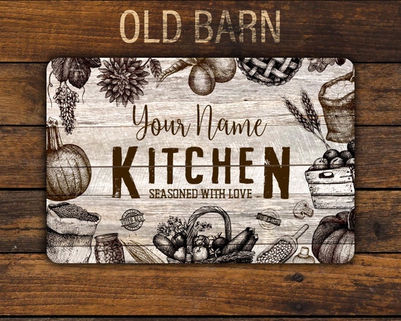 Kitchen Sign Personalized Old Wood Metal Sign | Etsy