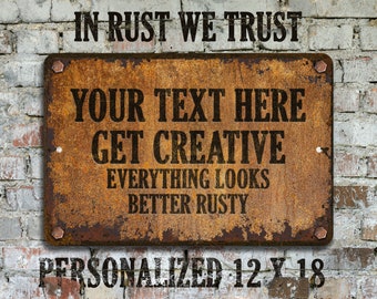 Rusty Metal Sign | Etsy
