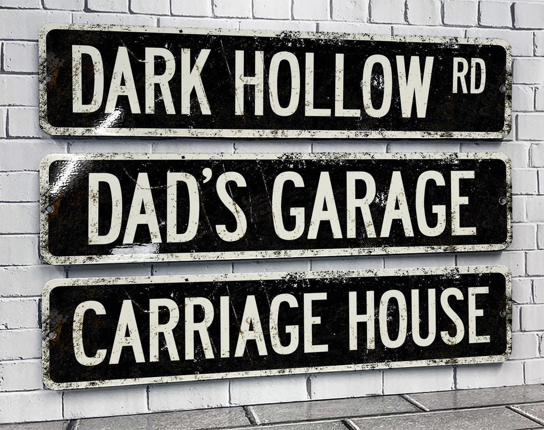 Custom Black Metal Street Sign: Vintage Weathered Design - Etsy