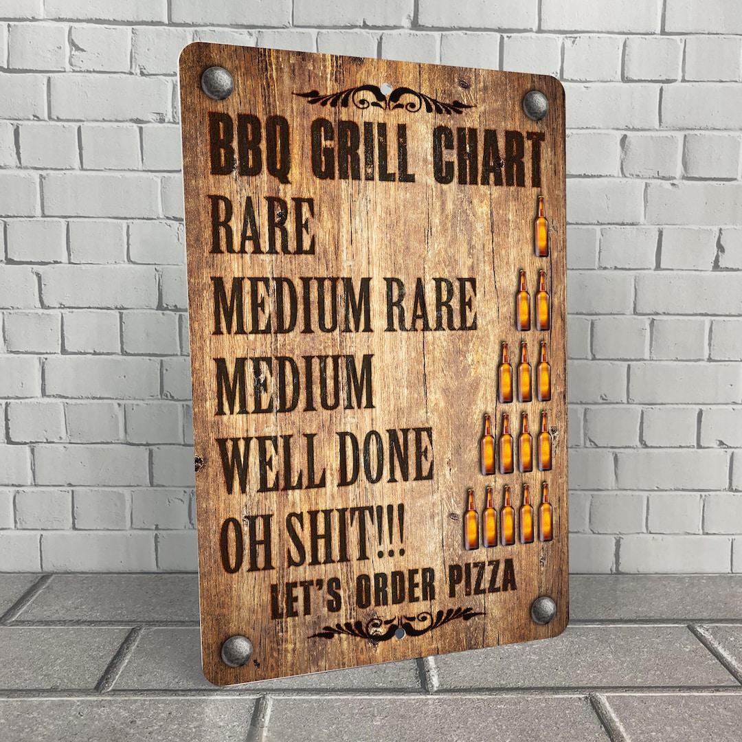 BBQ Grill Chart Metal Sign: Funny Patio Decor - Etsy
