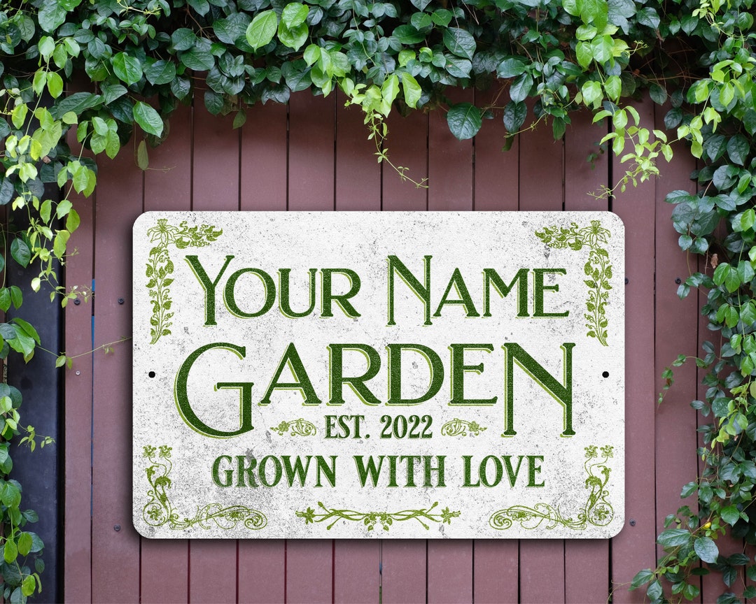 Personalized Metal Garden Sign Custom Garden Sign Outdoor Garden Plot ...
