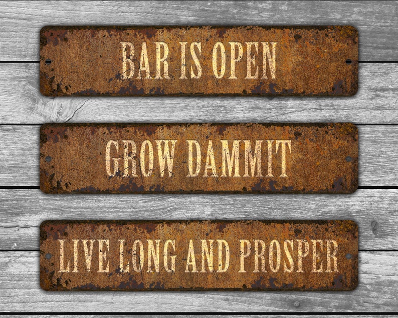 Custom Rusty Metal Street Sign Vintage-style With Weathered Appearance ...