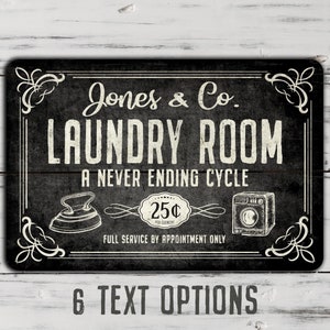 Vintage Black Laundry Room Metal Sign - Etsy