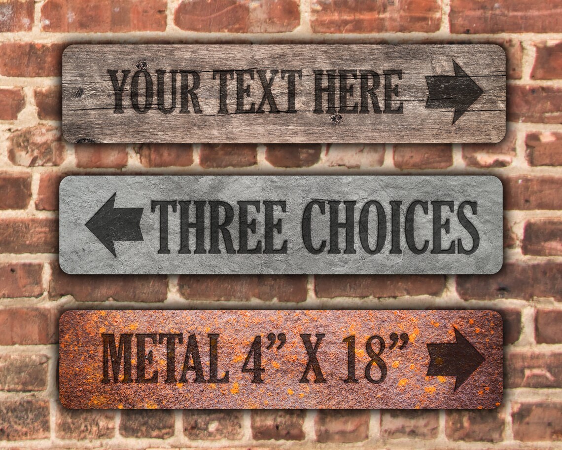 Custom Street Sign Rusty Wood Stone Right or Left - Etsy