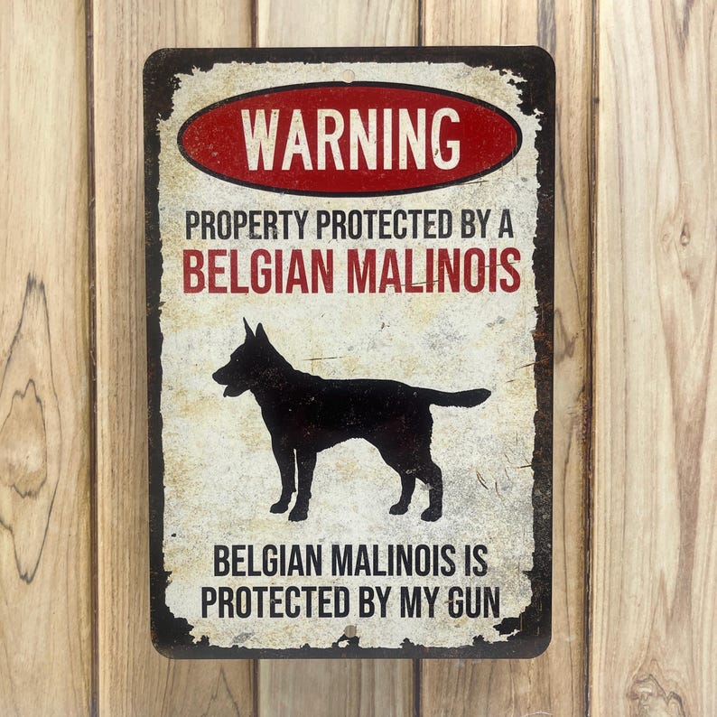 Funny Belgian Malinois Sign: Weatherproof Aluminum Dog Decor - Etsy