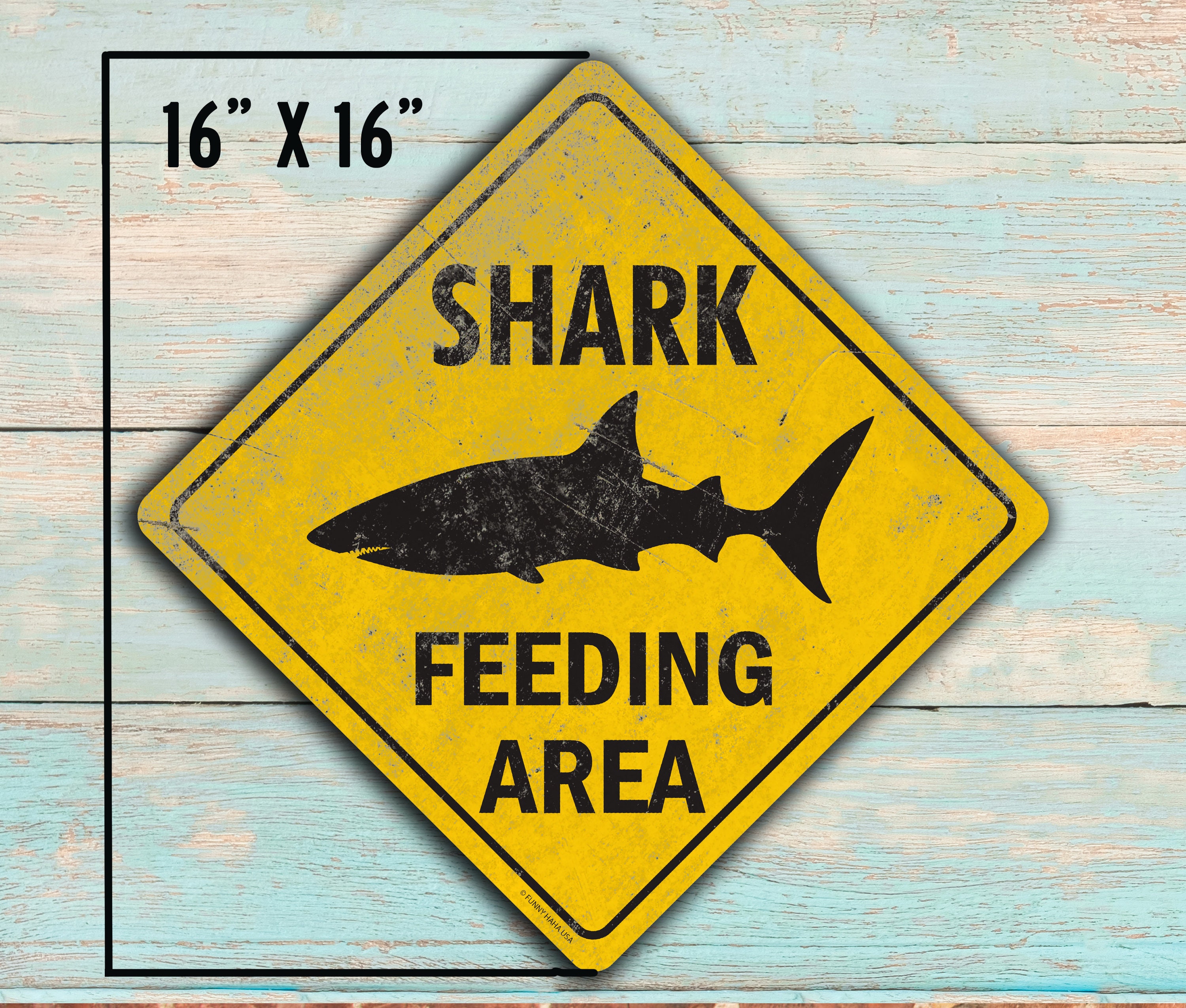 Shark Feeding Area Metal Warning Sign | Etsy