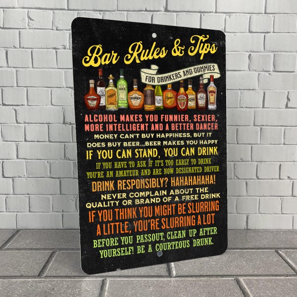 Bar Rules Sign - Etsy