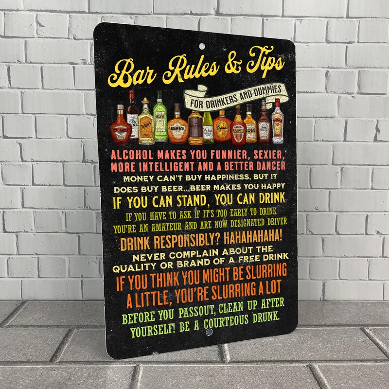 Bar Rules Sign - Etsy