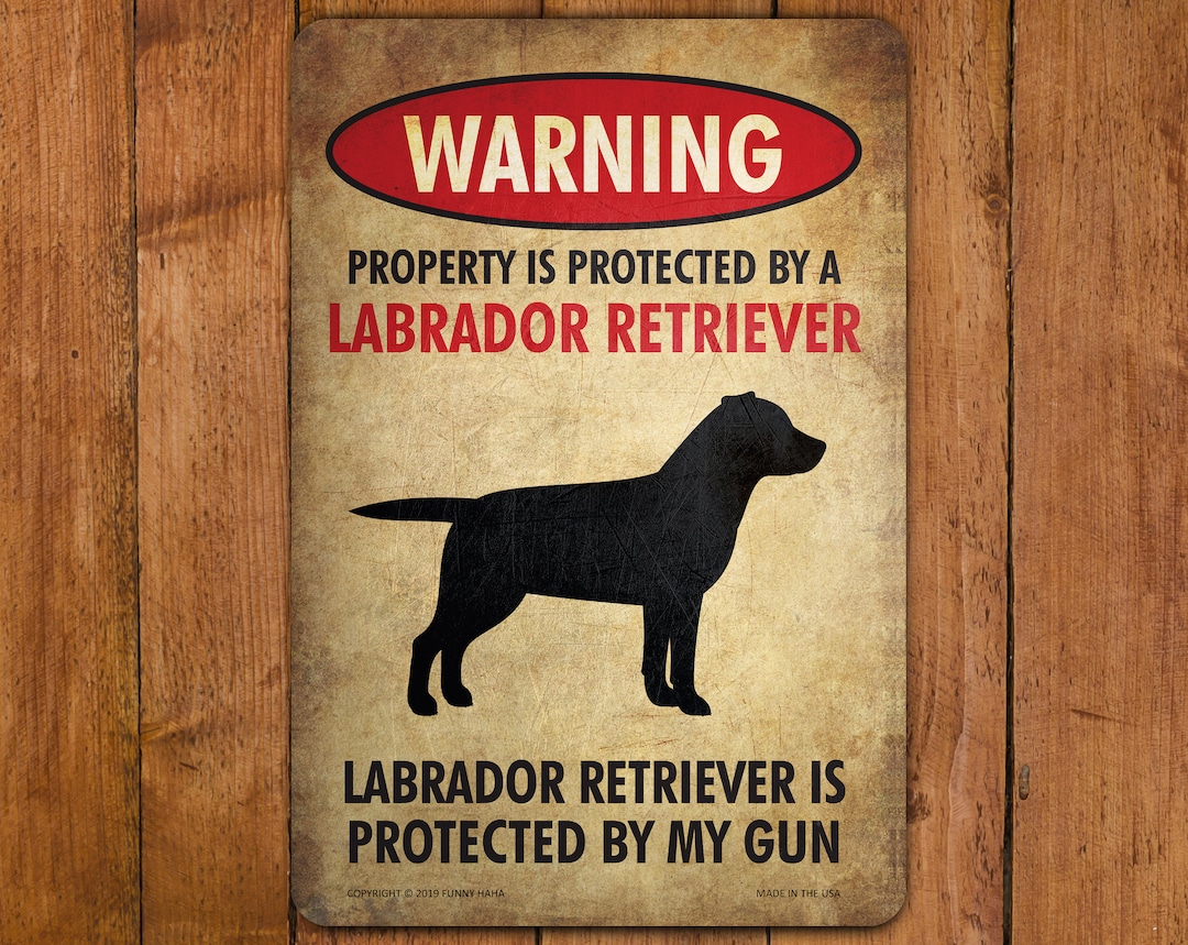 Labrador Retriever Sign Beware of Dog Sign Warning Property Protected ...
