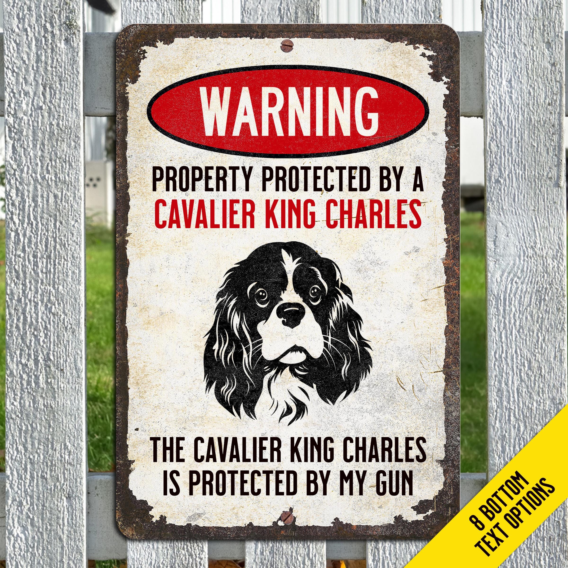 Cavalier King Charles Warning Sign: Property Protected by Attack Dog ...