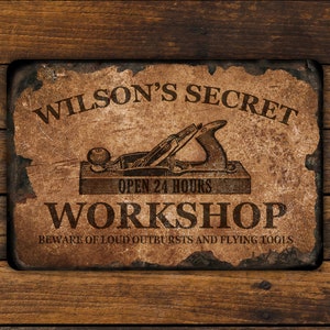 Custom Rusty Workshop Metal Sign - Etsy