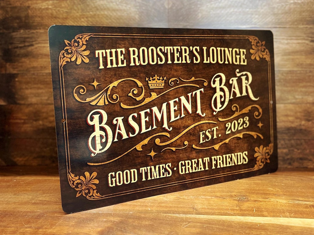 Bar Sign Retro Vintage Style Personalized Aluminum Plaque for Home Bar ...