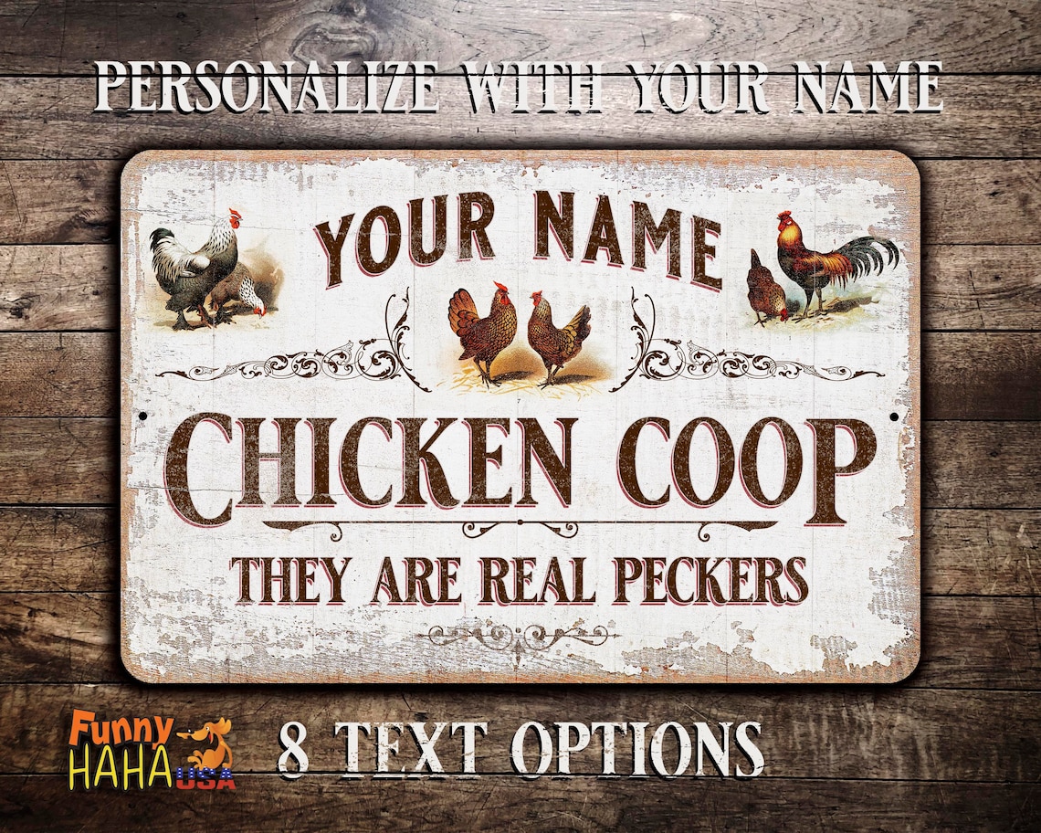 Chicken Coop Sign Personalized Vintage Design - Etsy
