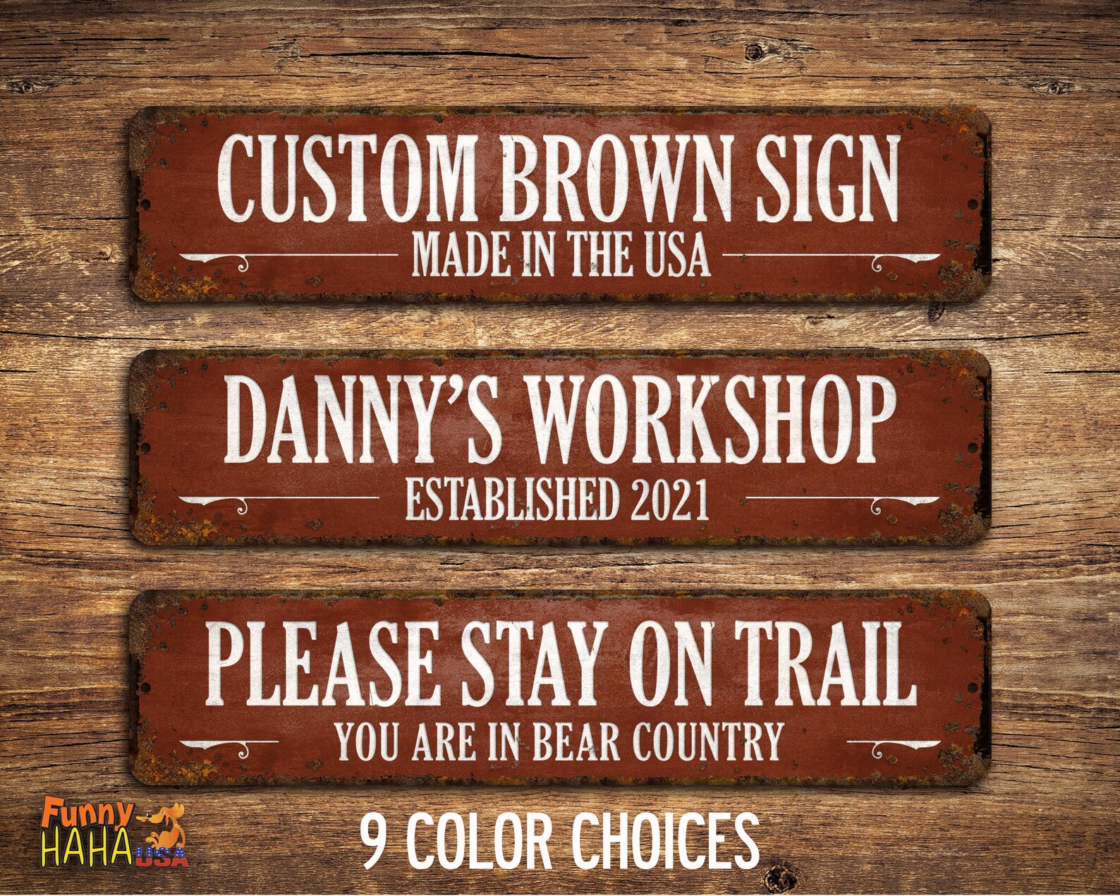 Street Sign Custom Color Rusted Metal Look Double Line Sign | Etsy