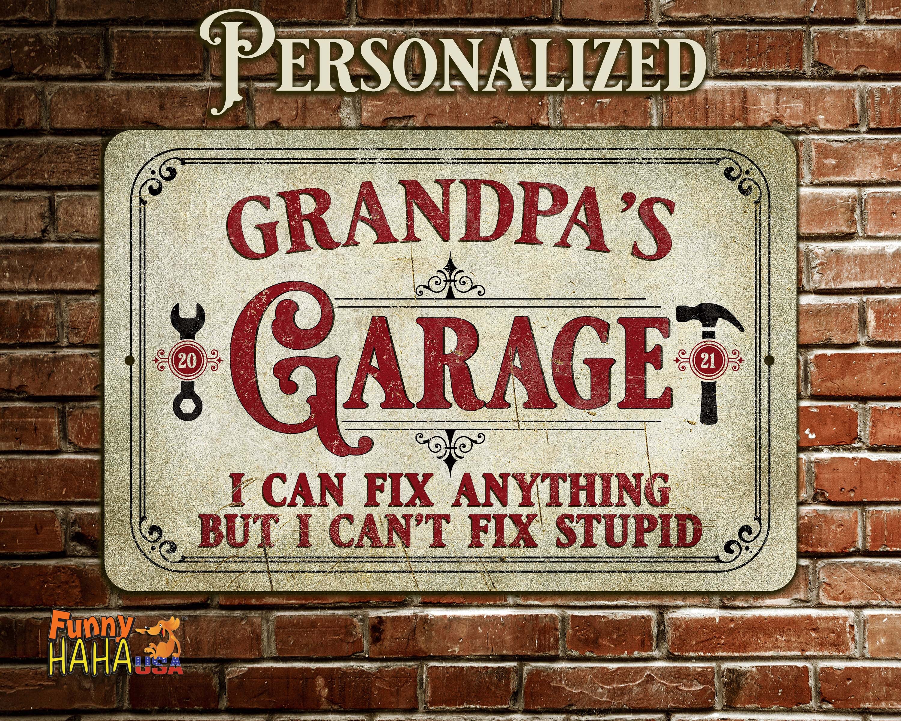 Personalized Garage Sign Vintage Style Metal Garage Sign - Etsy