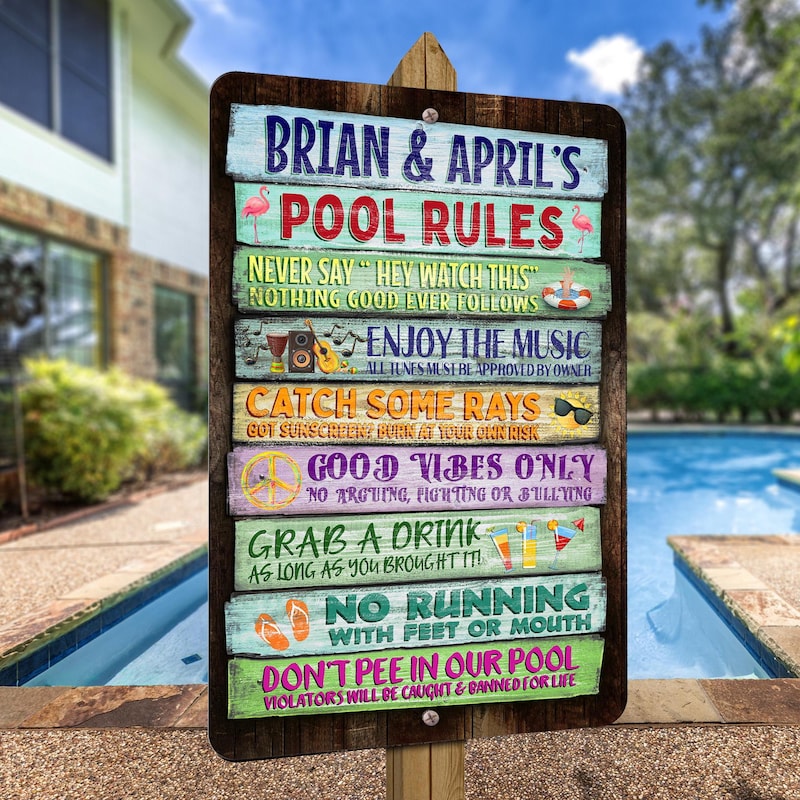 Pool Rules Sign - Etsy